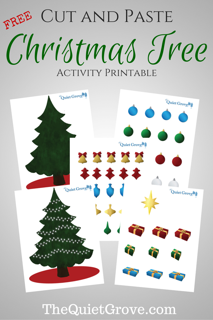 Free Cut and Paste Christmas Tree Activity Printable ⋆ The Quiet Grove