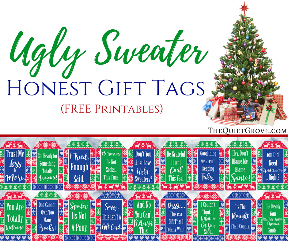 Ugly Sweater Honest Gift Tags ⋆ The Quiet Grove