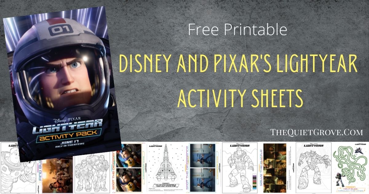 Free Printable Disney and Pixar's Lightyear Activity Sheets ⋆ The Quiet ...